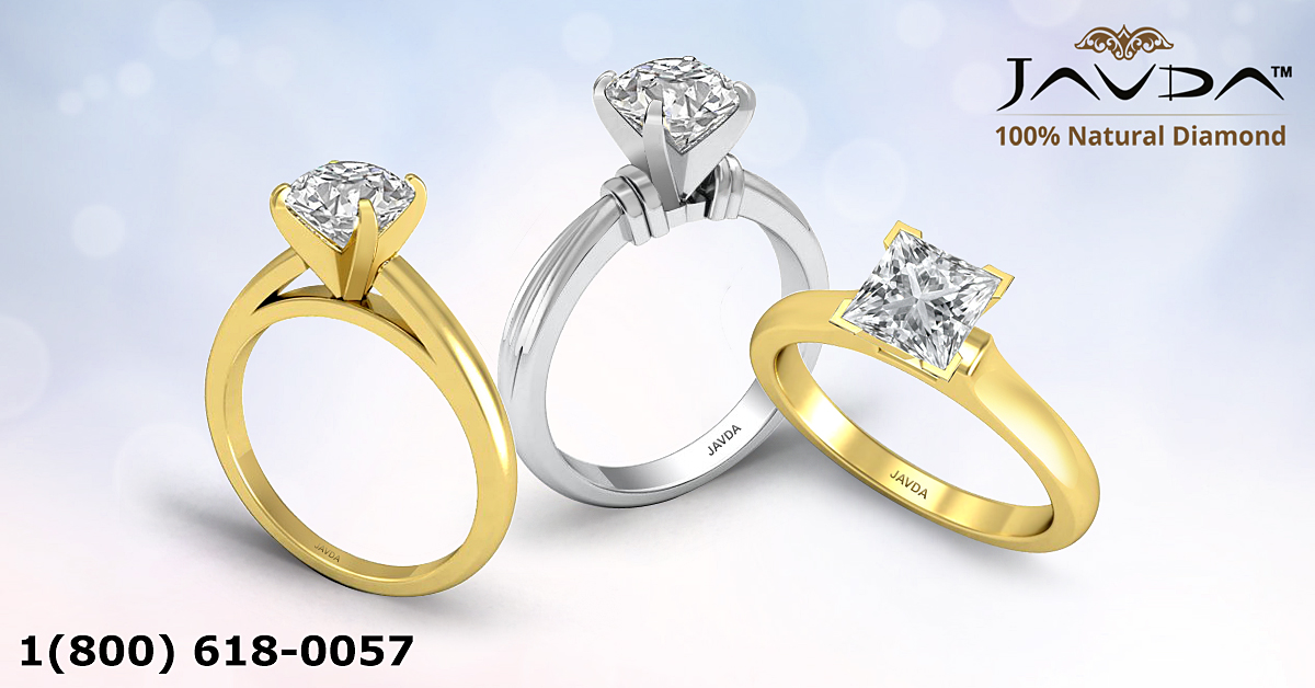 Classic Solitaire Diamond Engagement Ring | Javda