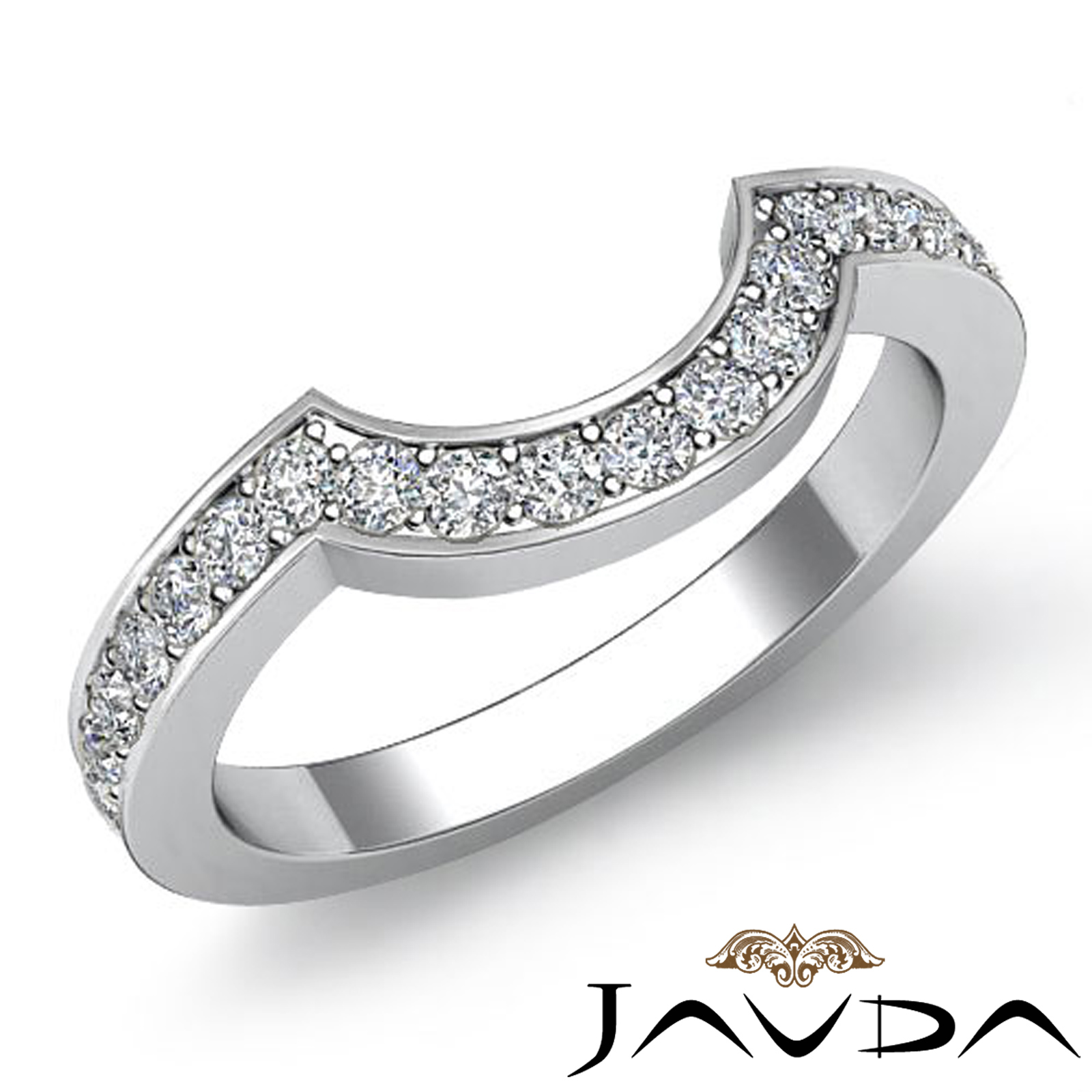 Womens Half Wedding Band Round Diamond Matching Set Platinum Ring (0 ...