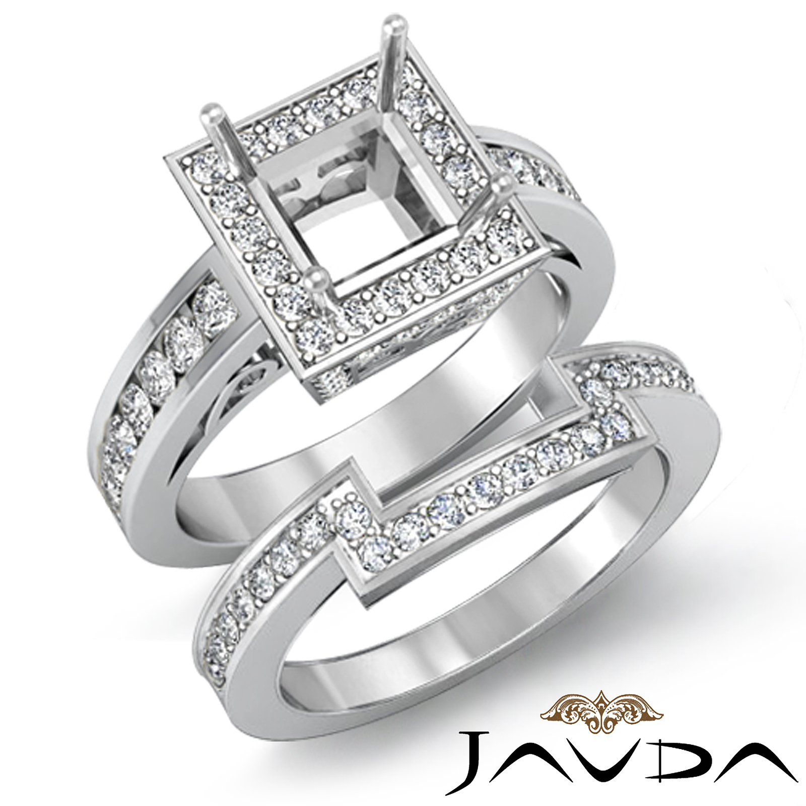Diamond Engagement Bridal Setting Ring Platinum Princess Semi Mount (1 ...