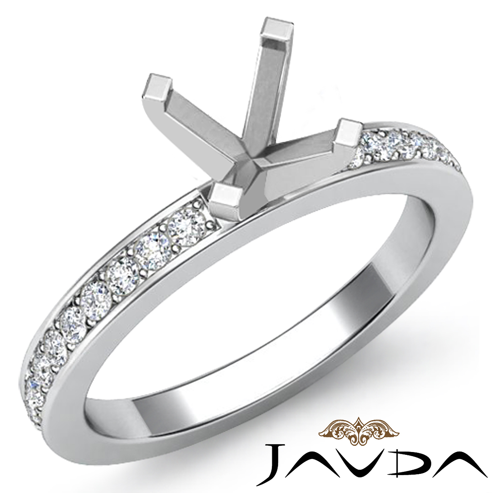 0.50 Ct Diamond Classic Engagement Ring Round Setting 14K White Gold