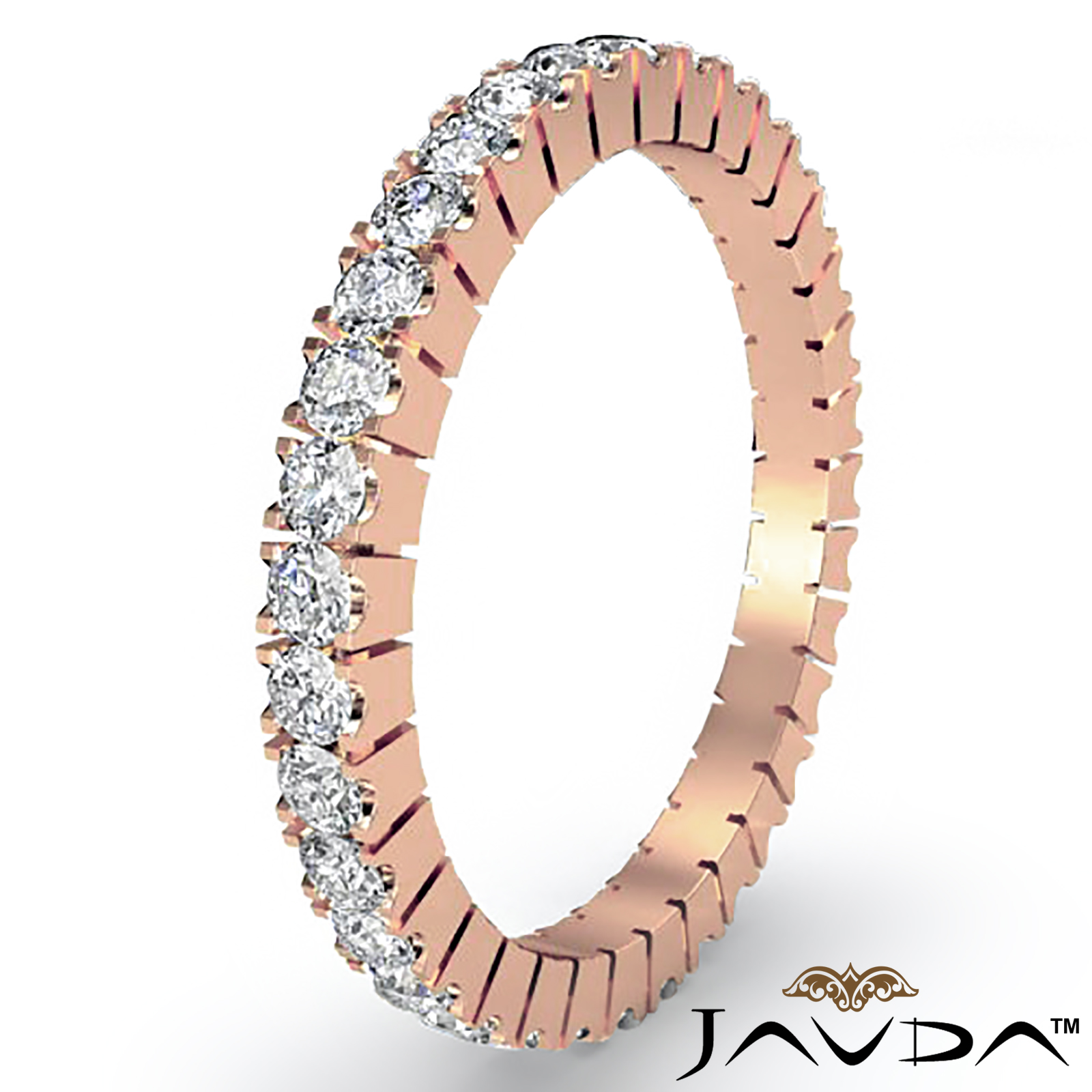 Italian Prong Round Diamond Eternity Band 14k Rose Gold Womens (0.75Ct ...
