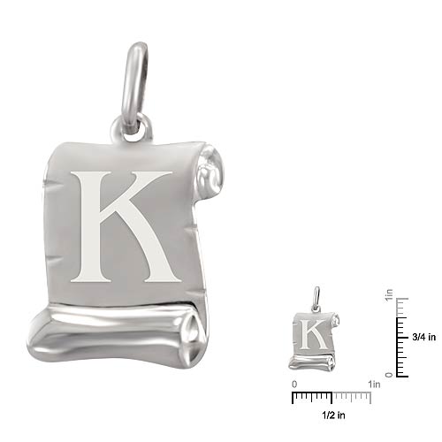 14K Solid White Gold Alphabet Initial