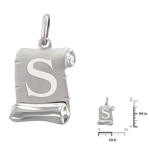 14K Solid White Gold Alphabet Initial