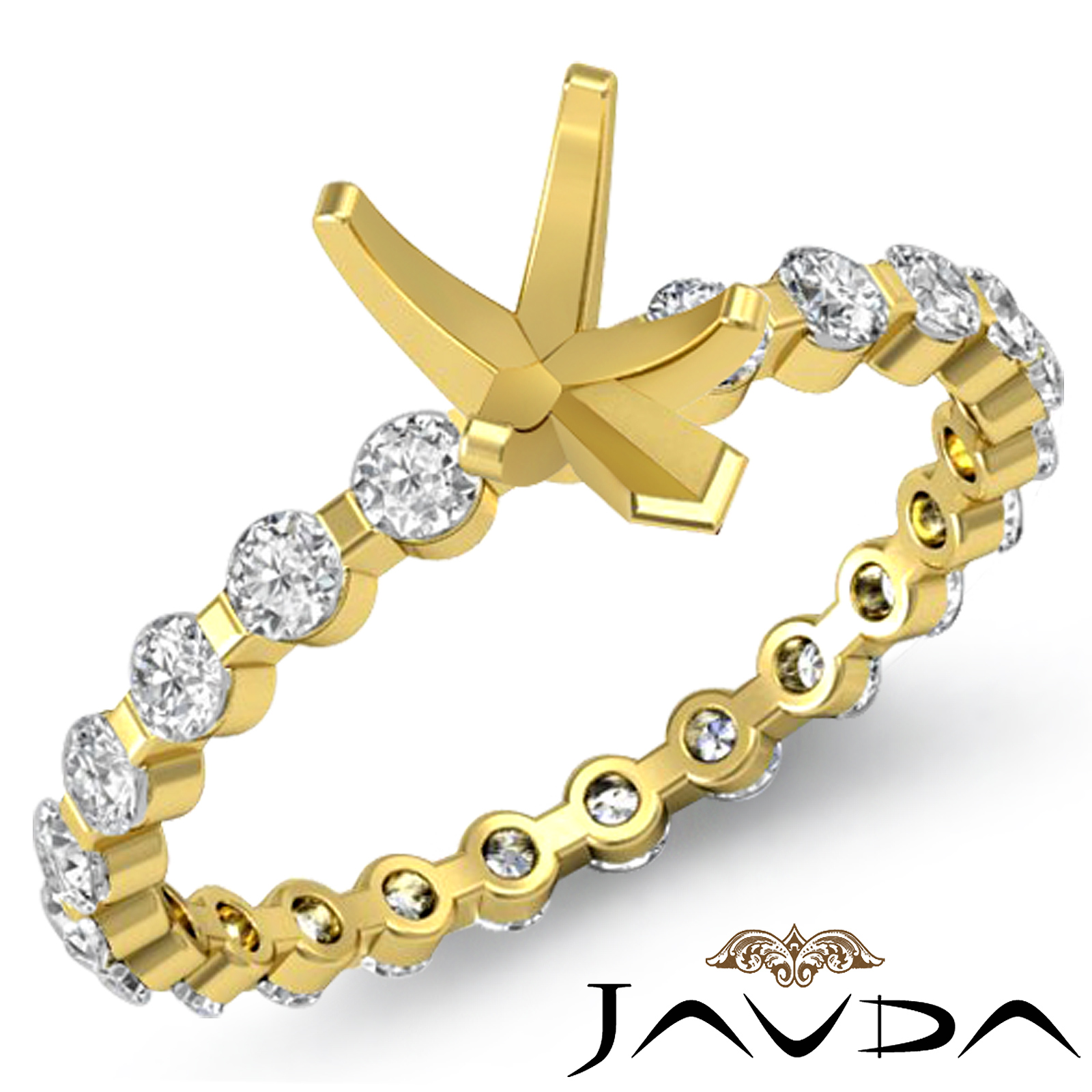 Bezel Setting Pear Diamond Engagement Semi Mount Ring 18k Gold (0.4Ct. tw.)