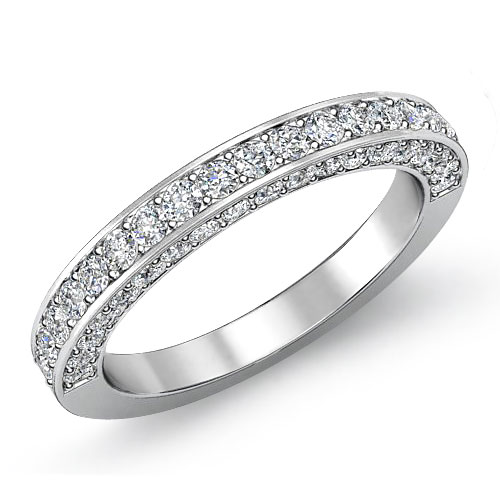 Round Diamond Half wedding Band Matching Set Platinum (0.64Ct. tw.)