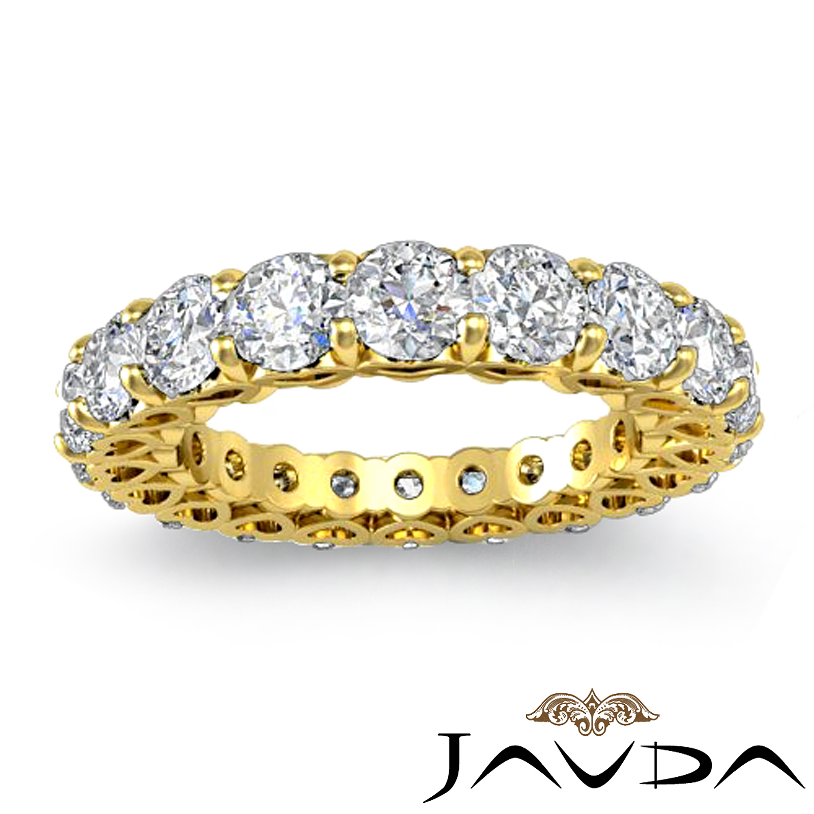 Prong Set Diamond Heart Eternity Wedding Ring 14k Gold Women's Band ...