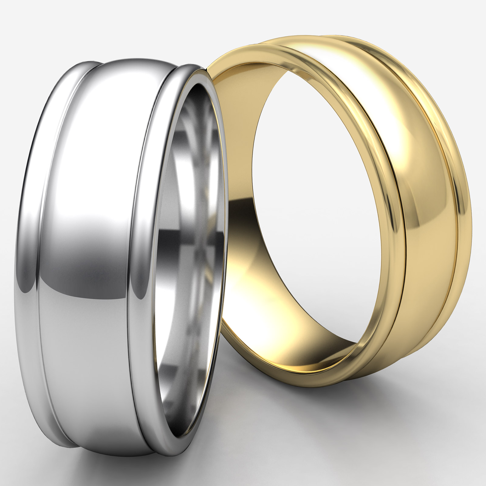 Unisex High Polished Comfort Fit 14k Gold Wedding Band