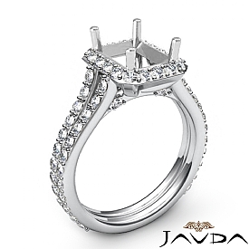 1.2C Diamond Radiant Semi Mount Engagement Ring Halo Pave Setting 14k ...