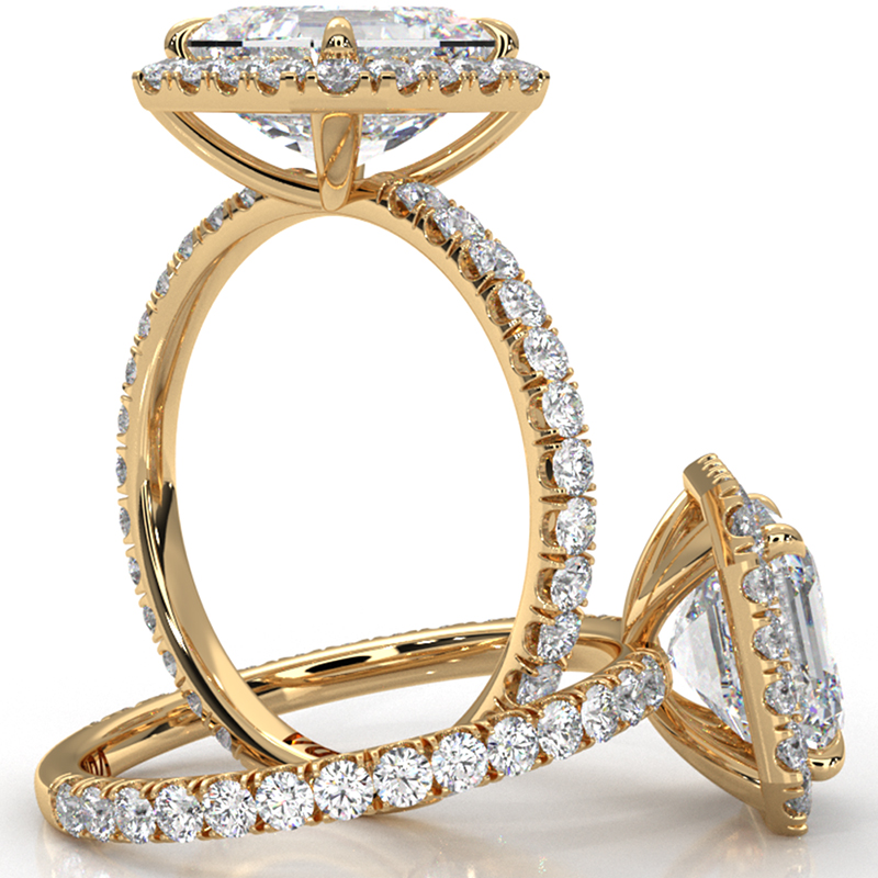 Asscher Diamond Engagement Ring 14k Yellow Gold 1.59ctw