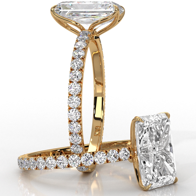 Radiant Diamond Engagement Ring 14k Yellow Gold 2.5ctw
