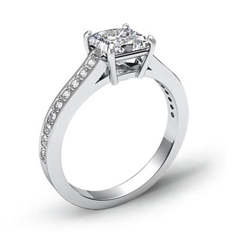 Princess Diamond Engagement Ring Platinum 950 0.75ctw