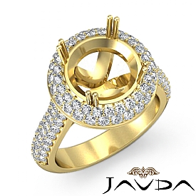 Diamond Engagement Ring Halo Pave Setting 14k Yellow Gold Round Semi ...