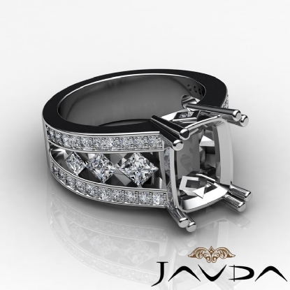 1.25Ct Princess Round Diamond Engagement Ring Radiant Semi Mount 14K ...