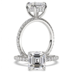 Diamond Classic Sidestone Engagement Ring | Javda
